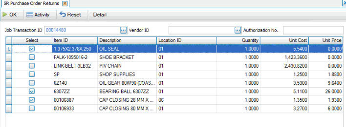 Purchase Order Returns